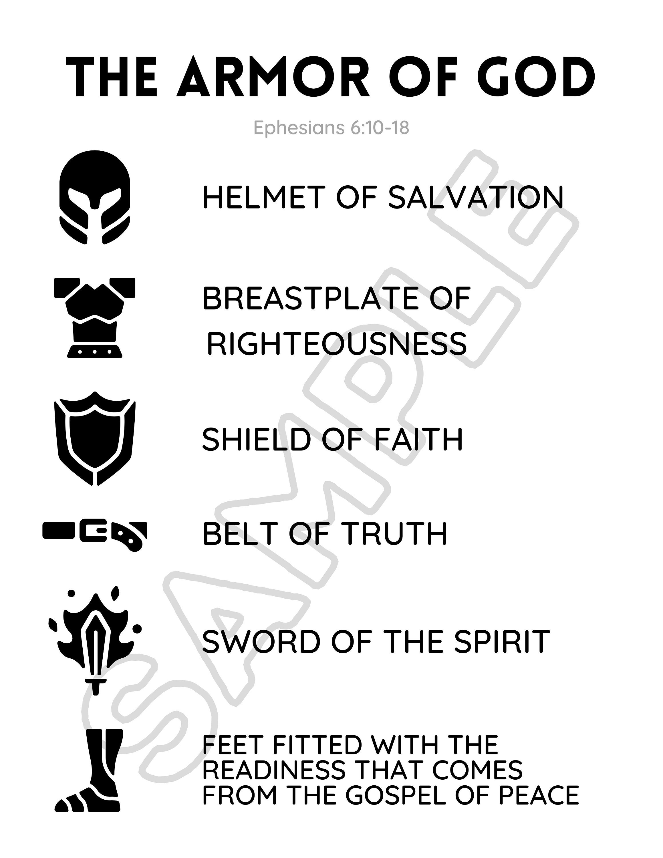 Armor of God Digital Print | Wall Art | Homeschool | Bible | Learning ...