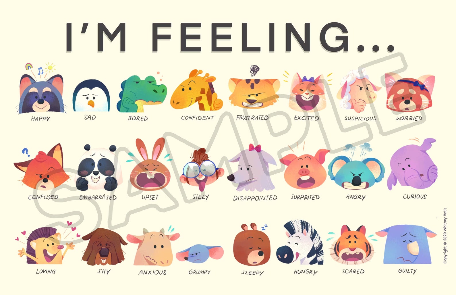 Feelings Digital Print | Emotions Chart | Social-emotional Learning ...