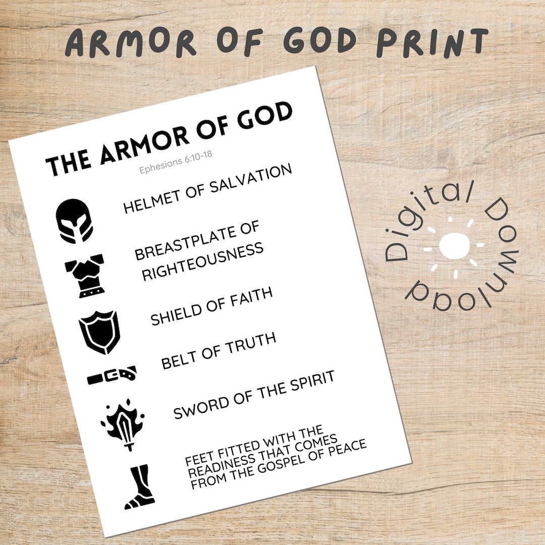 Armor of God Digital Print | Wall Art | Homeschool | Bible | Learning ...