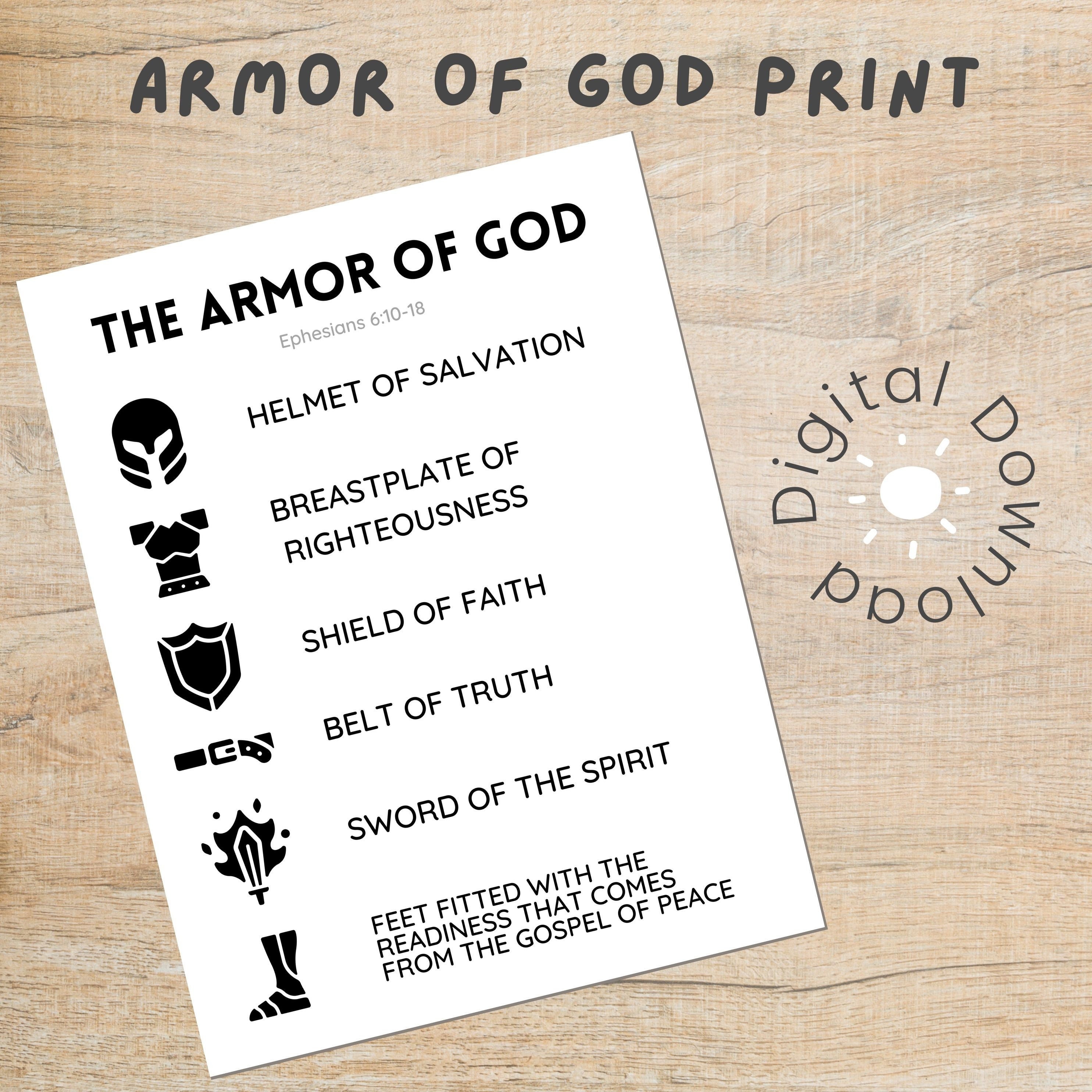 Armor of God Digital Print | Wall Art | Homeschool | Bible | Learning ...