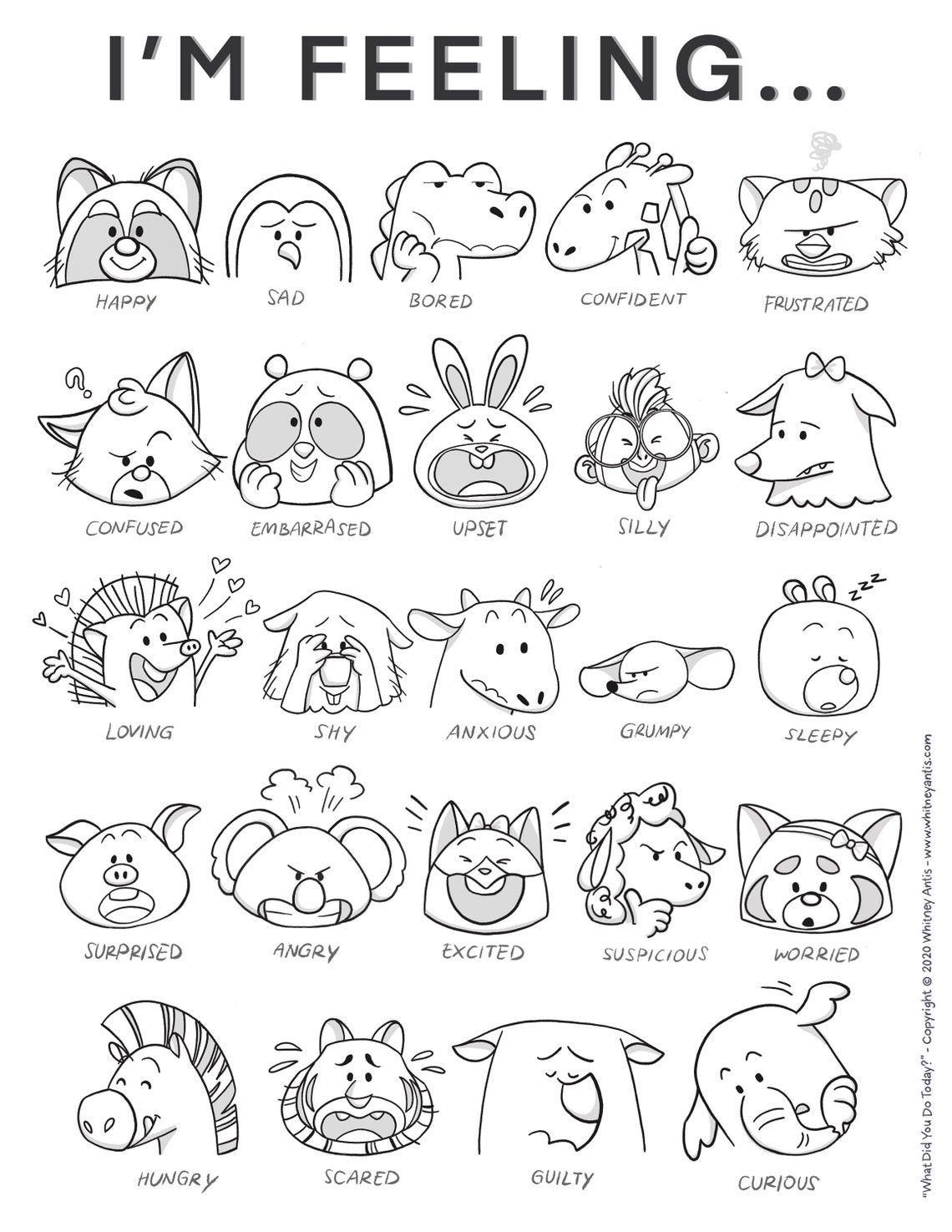 Feelings Coloring Sheet Printable Digital Download | Etsy Canada