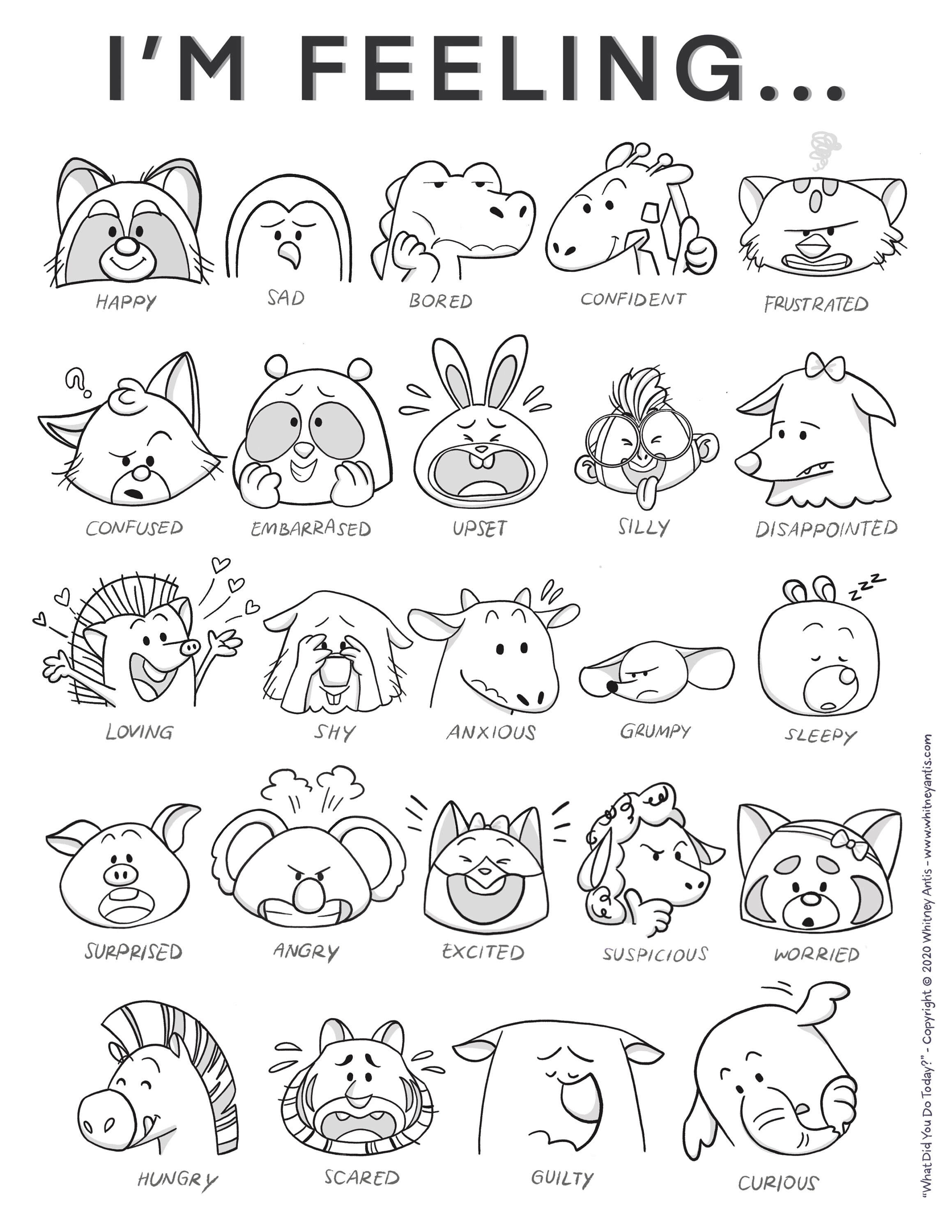 Feelings Coloring Sheet Printable Digital Download | Etsy Canada