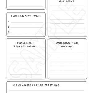 Daily Reflection Worksheet PRINTABLE | Growth Mindset | Journaling ...