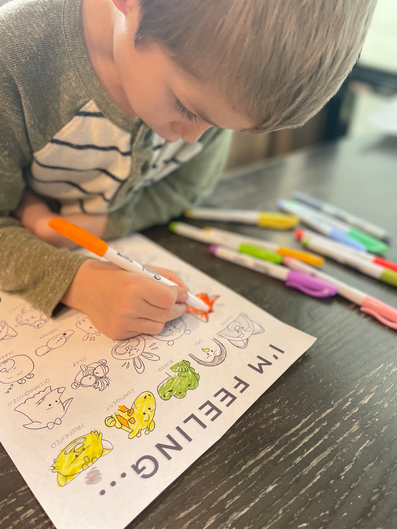 Feelings Coloring Sheet Printable Digital Download Social-emotional ...