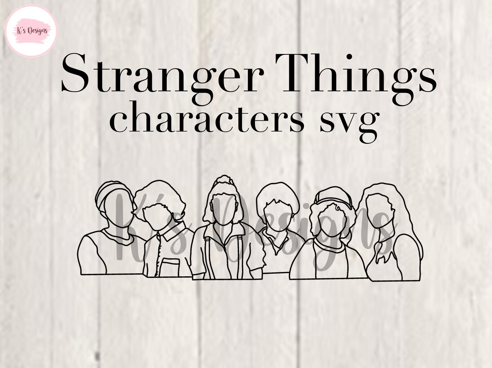 Stranger Things SVG Characters Outline Svg | Etsy