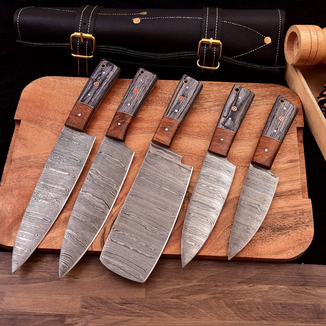 HAND FORGED DAMASCUS Steel Chef's Knives Set, Kitchen Tools, Gift for ...