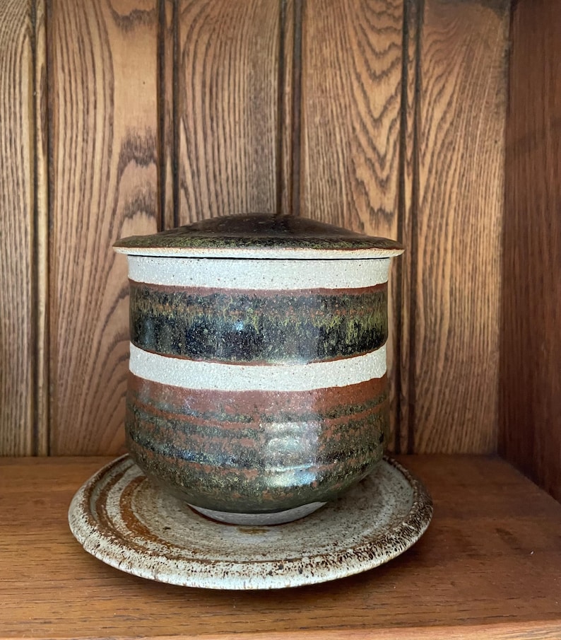 Karen Karnes Mid-century Collectible Vessel With Plate, Ceramics ...