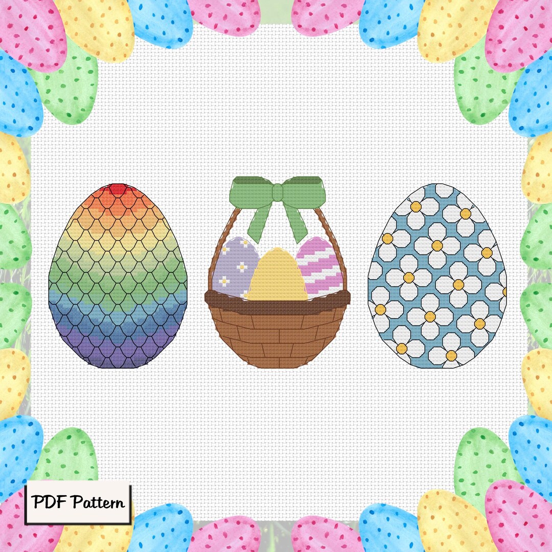 Easter Eggs Cross Stitch Pattern | PDF Instant Digital Download ...