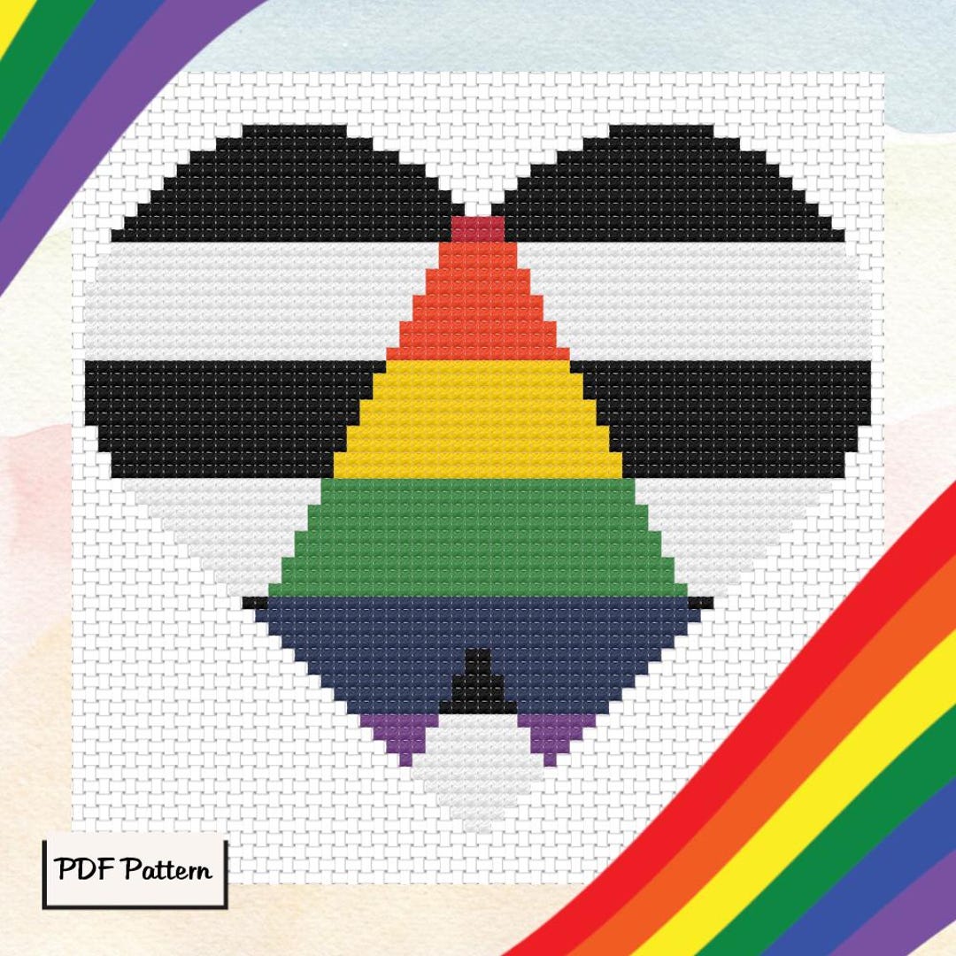 Straight Ally Pride Heart | DMC Cross Stitch Pattern PDF - Instant ...