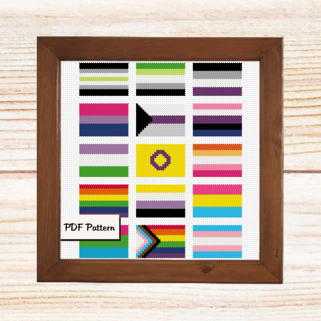 Mini Pride Flags Cross Stitch Pattern PDF Instant Download - Etsy