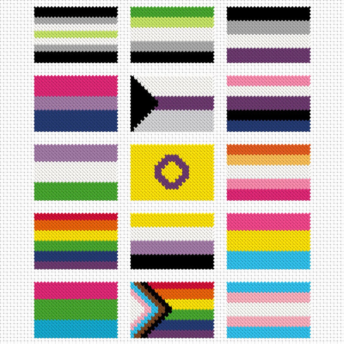 Mini Pride Flags Cross Stitch Pattern PDF Instant Download - Etsy