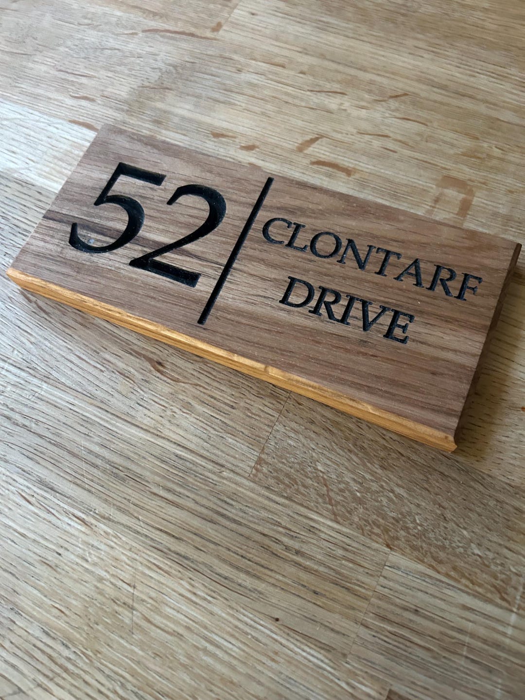 Personalised Engraved Solid Oak House Sign. - Etsy UK