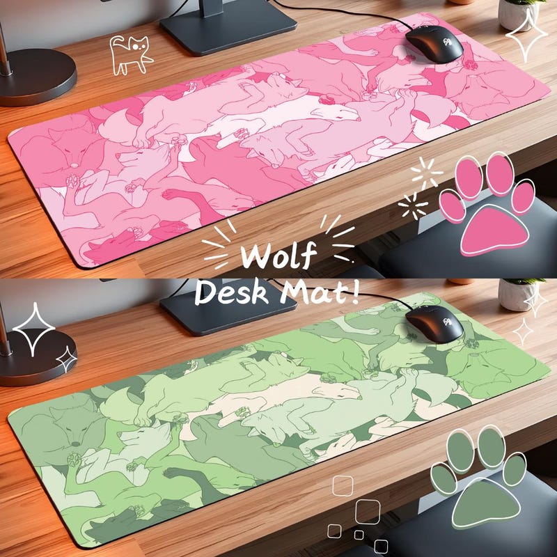 Wolf Furry Desk Pad - Etsy