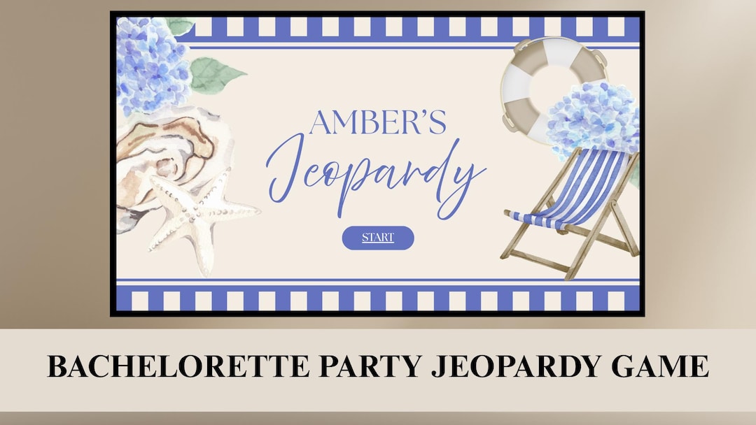 Coastal Cowgirl Bachelorette Jeopardy Game: Printable Bridal Party ...