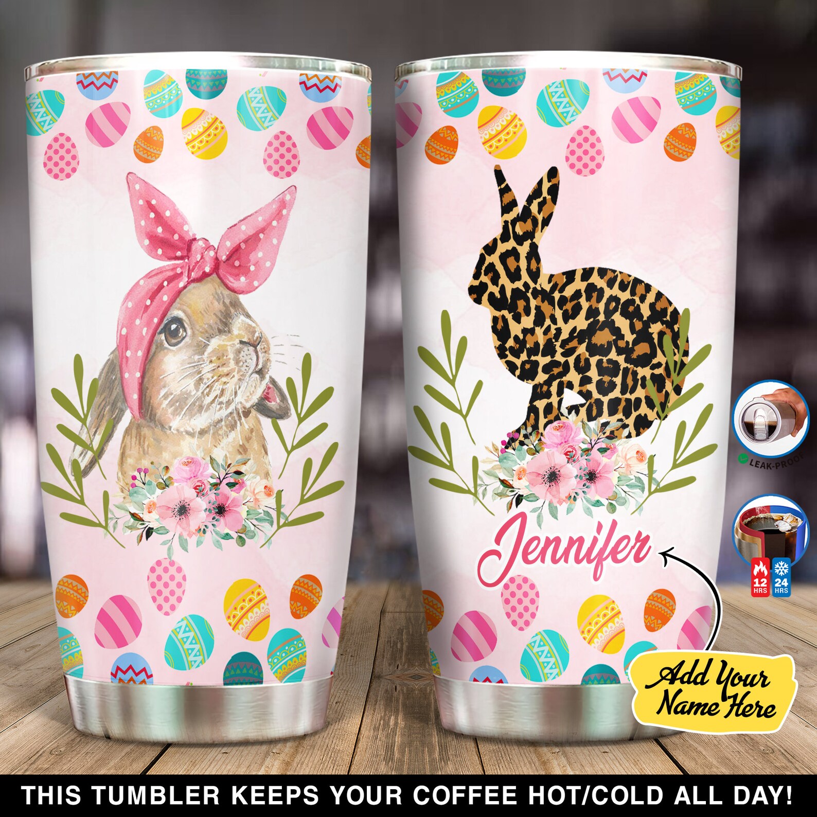 Bunny Tumbler, Custom Tumbler, Glitter Tumbler Personalized, Easter ...