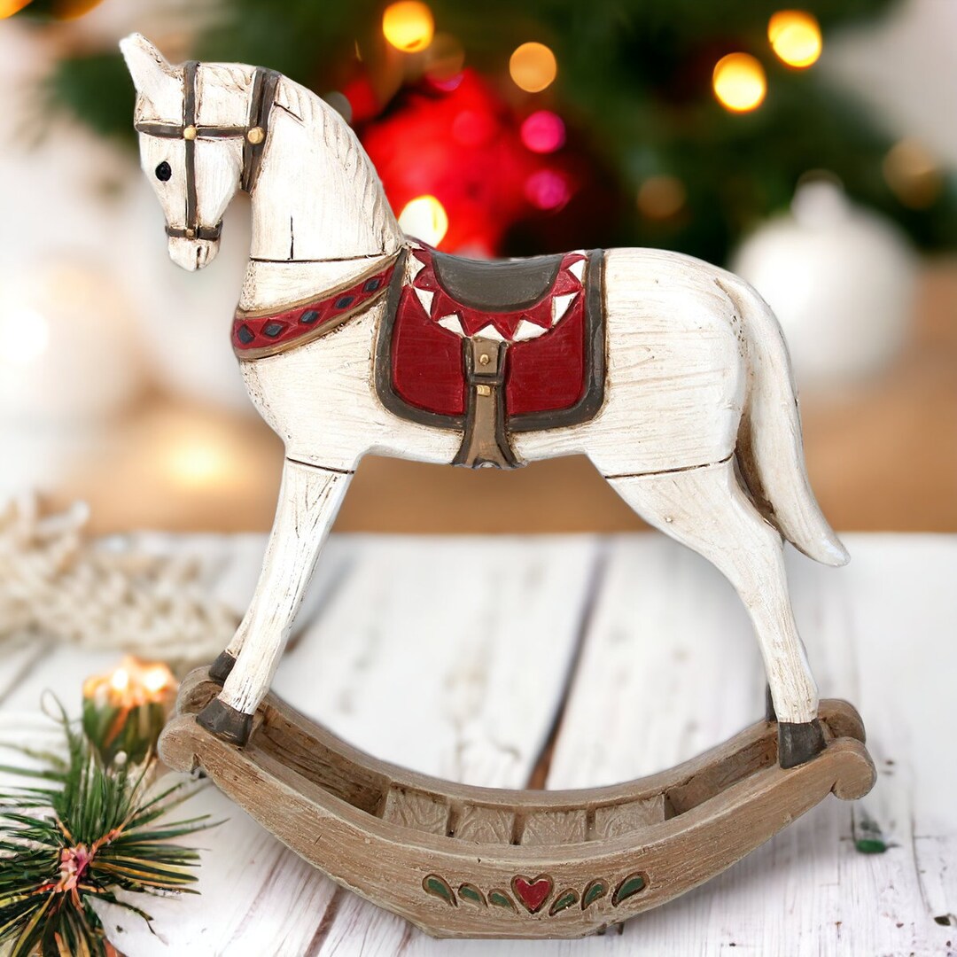 Christmas Vintage Style Rocking Horse 19cm Ornament - Etsy UK
