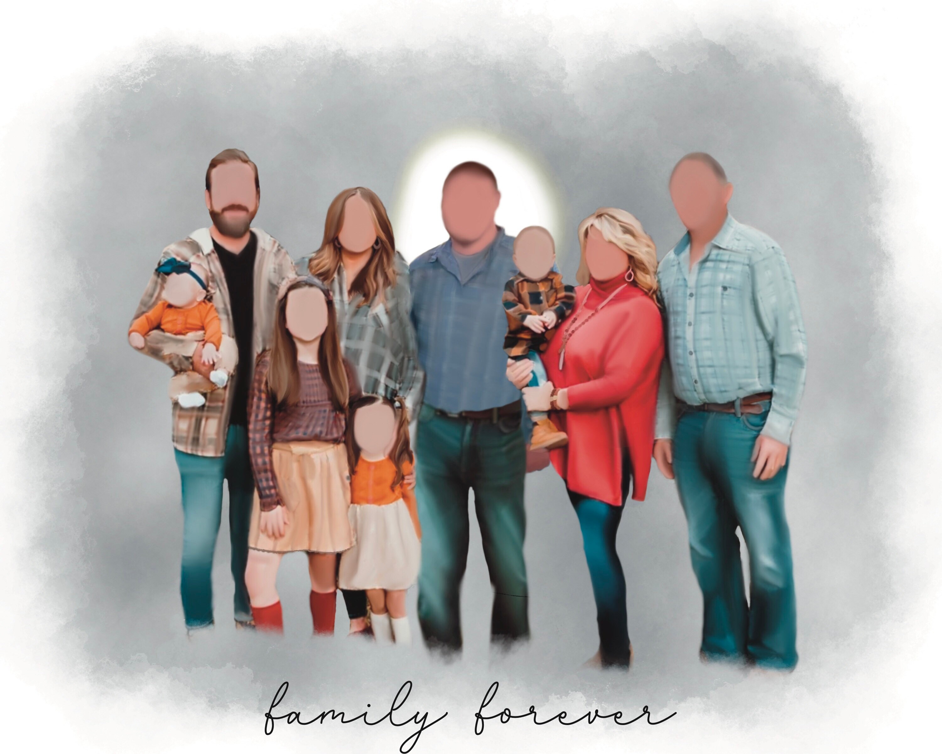 CUSTOM FAMILY PORTRAIT | Digital Family Portrait | Family Drawing ...