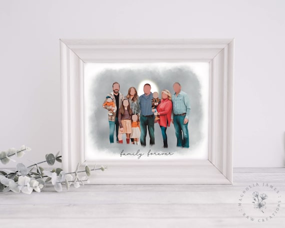 CUSTOM FAMILY PORTRAIT Digital Family Portrait Family | Etsy