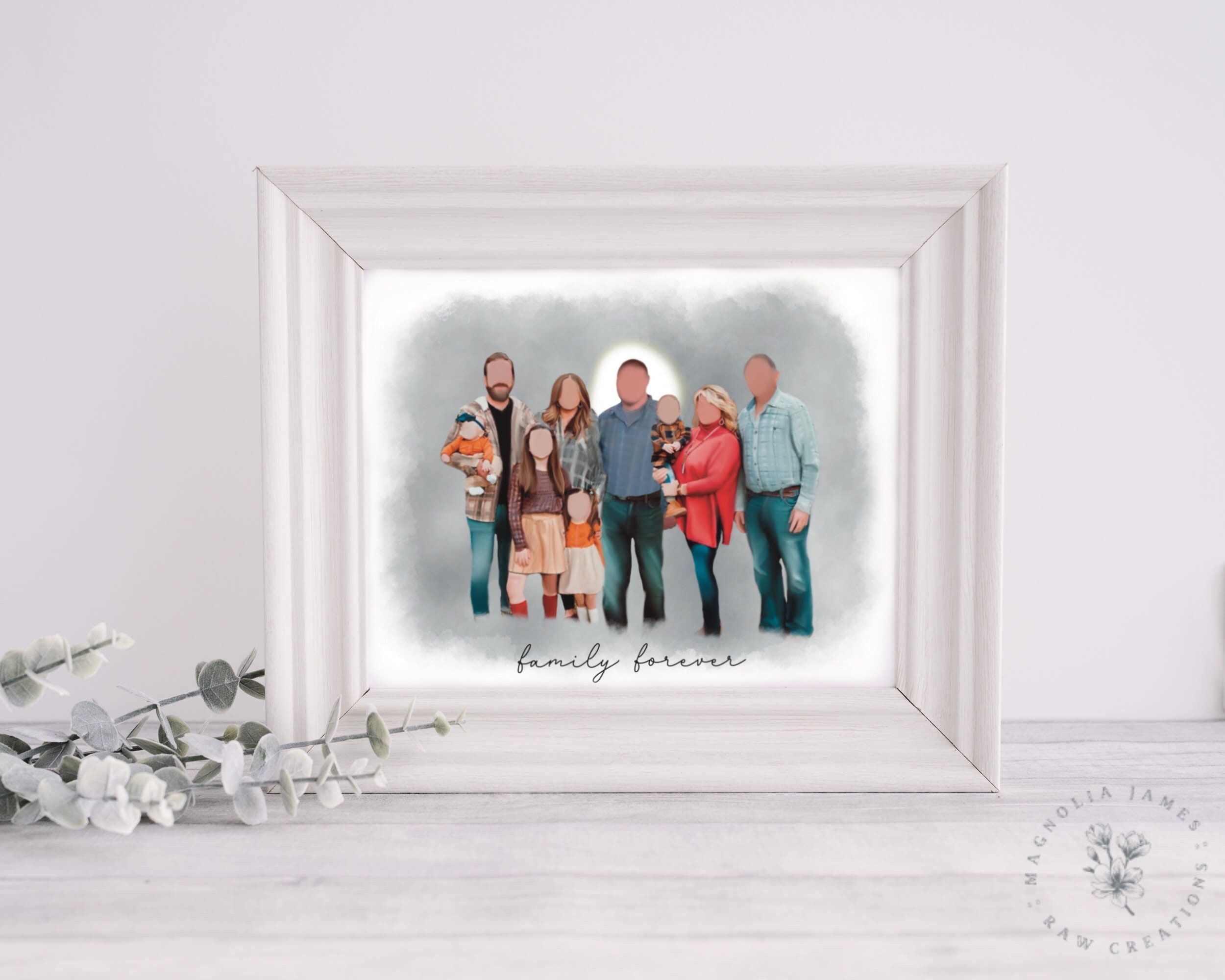 CUSTOM FAMILY PORTRAIT | Digital Family Portrait | Family Drawing ...