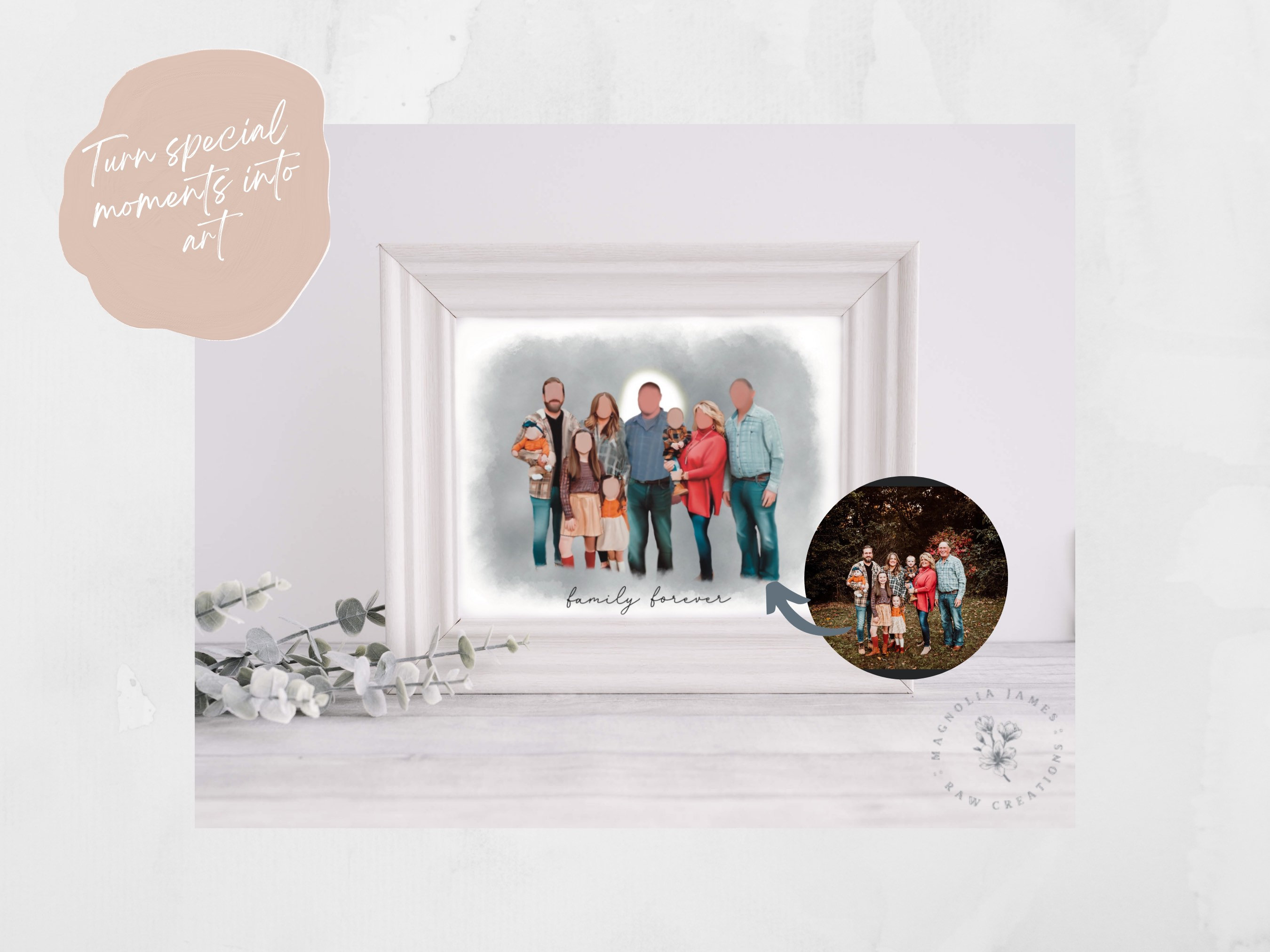 CUSTOM FAMILY PORTRAIT | Digital Family Portrait | Family Drawing ...