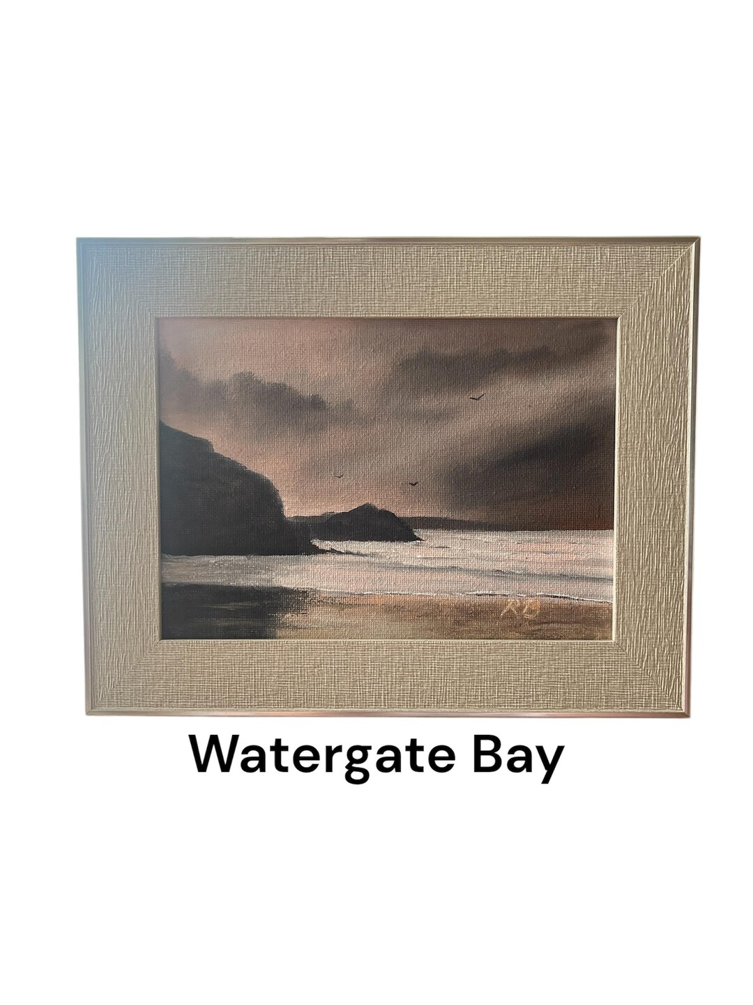 Cornish Seascape Oil Painting: Watergate Bay Coastal Art - Etsy