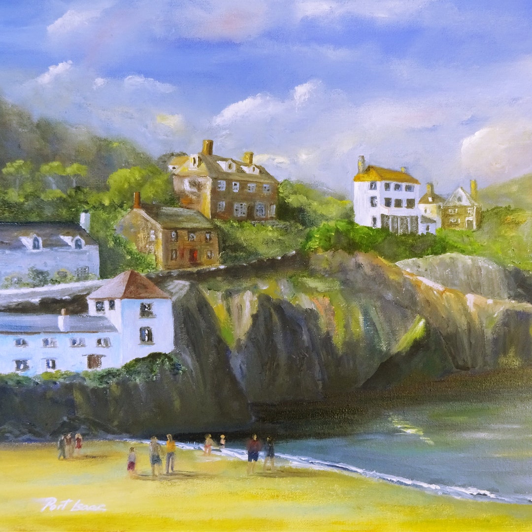 Port Isaac Art Print: Signed Cornish Beach Scene, Doc Martin's Surgery ...