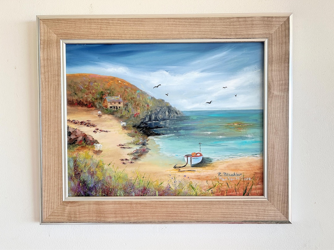 Cornish Beach Oil Painting. Original Oil Painting of Penberth Cove ...