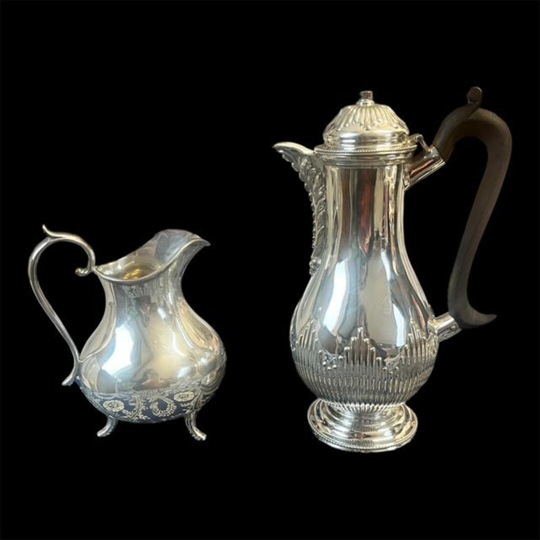 C.1900 Edwardian Silver Plate Coffee Pot & Cream Jug, James Dixon ...