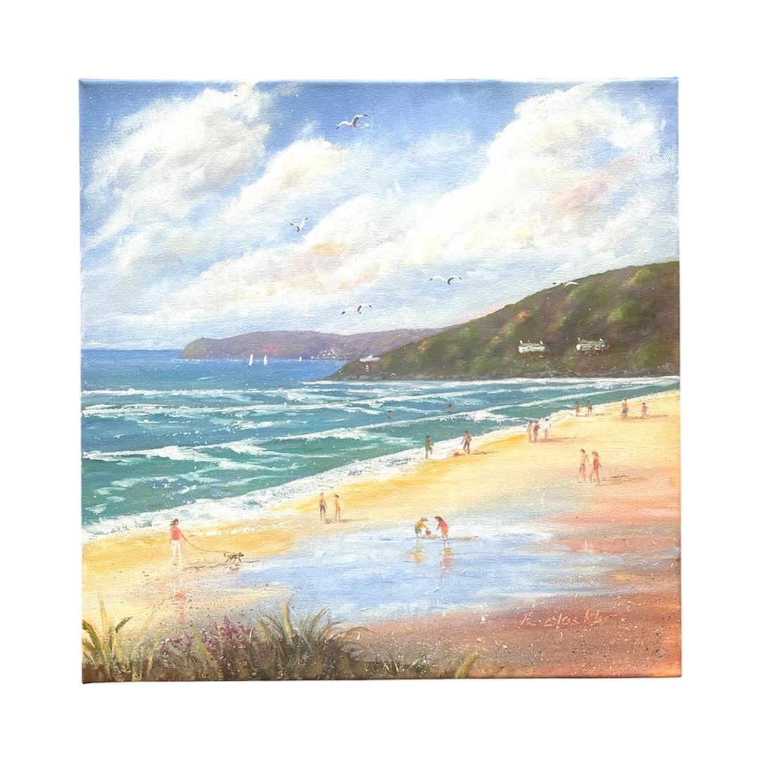 Holiday Coastal Art. Sun-kissed Devon Shore, Perfect for Your Wall ...