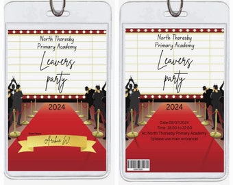 Personalised School LEAVERS PARTY Invitation Lanyard Card Class of 2024 ...