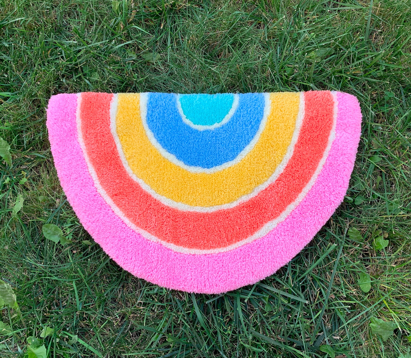 Handmade Pastel Rainbow Rug, Cute Hand Tufted Wall Decor, Colorful Home ...