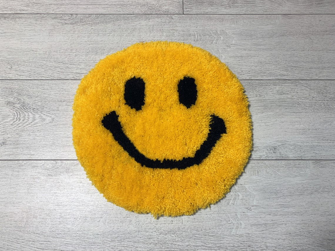 Smiley Face Rug Custom Tufted Rug Aesthetic Cute Round Rug - Etsy UK