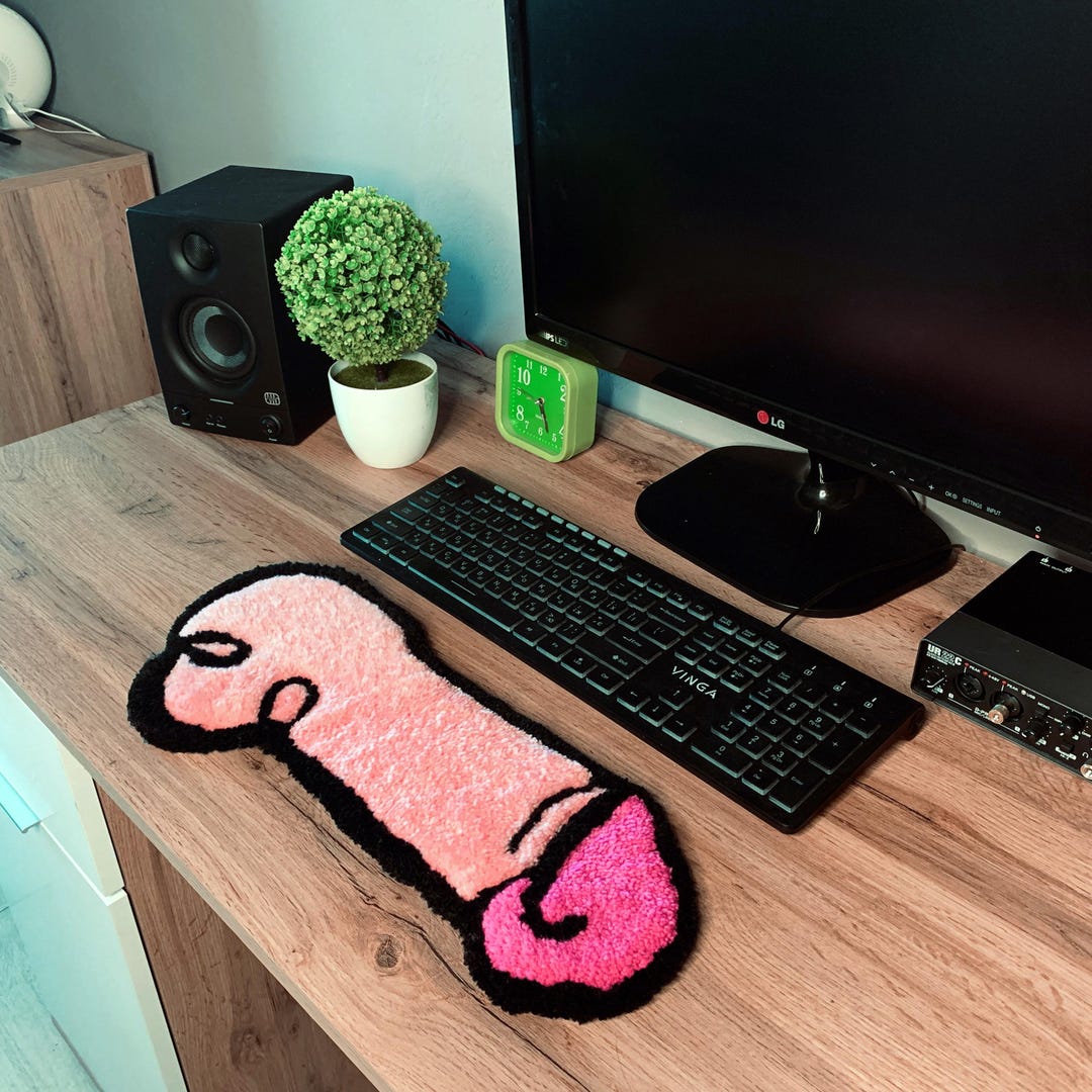 Penis Keyboard Wrist Rest, Handmade Tufted Keyboard Rug - Punch Needle Desk Mat, Adult Gift - Etsy