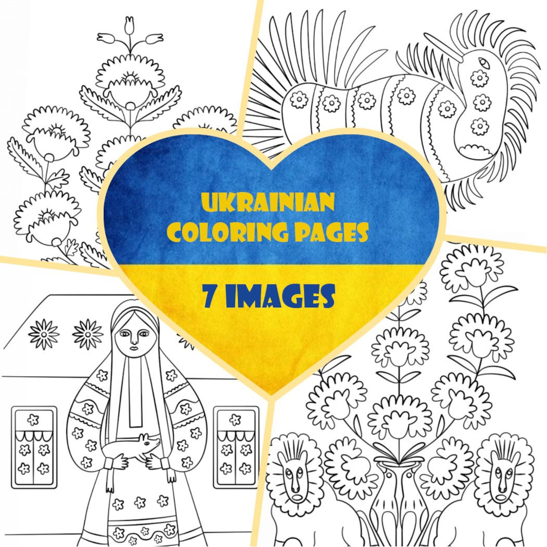 Ukrainian Coloring Pages Pdf Ukrainian Artist Maria - Etsy