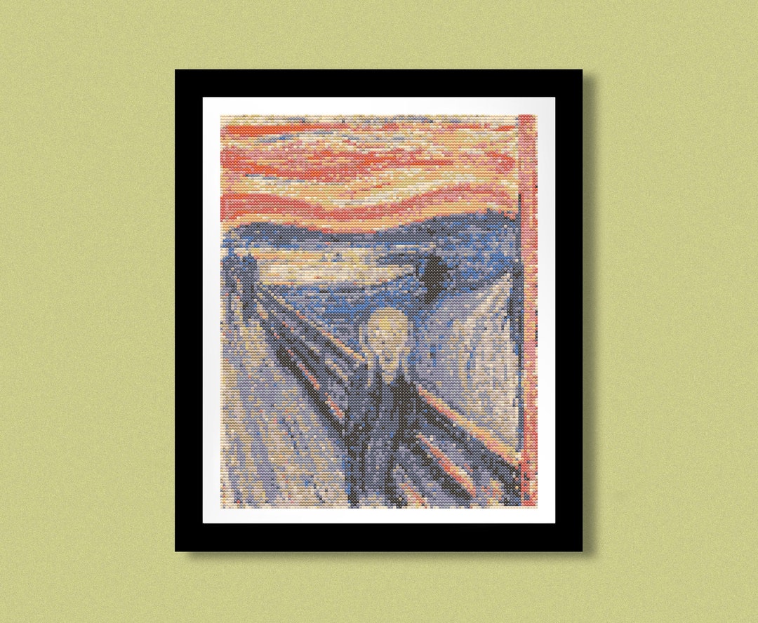 Cross Stitch Pattern Edvard Munch the Scream, Instant Download PDF - Etsy