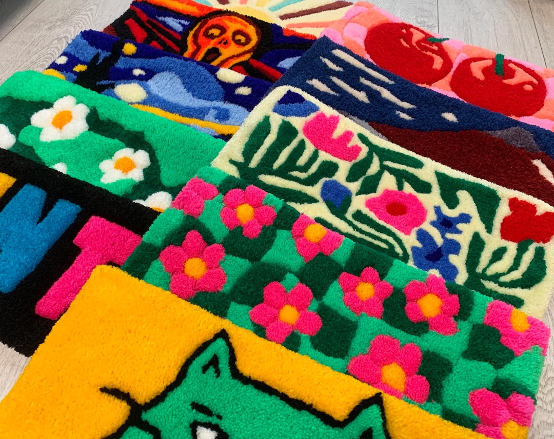 Handmade Tufted Keyboard Rug: Fluffy Desk Mat, Office Decor - Etsy