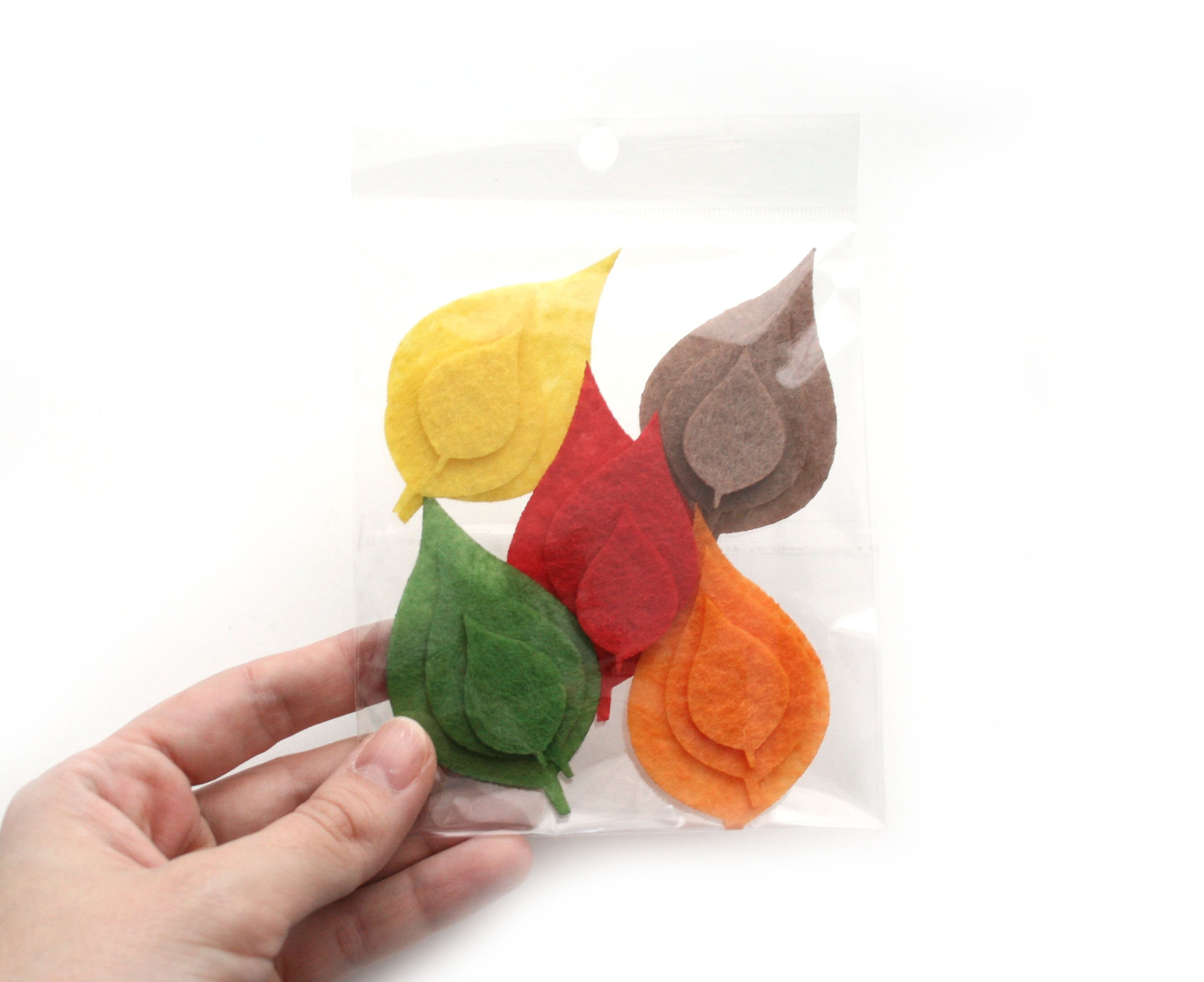 Felt Birch Leaves, Pre Cut Felt Shapes, Green Fall Felt Leaves, Die Cut ...