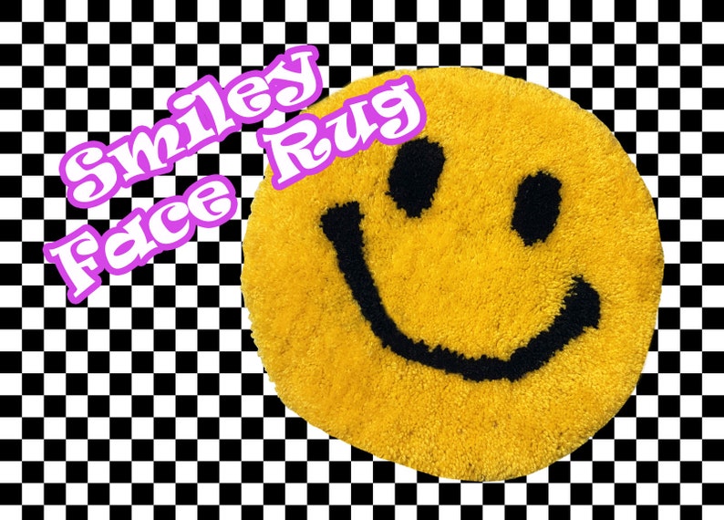 Smiley Face Rug Custom Tufted Rug Aesthetic Cute Round Rug - Etsy UK