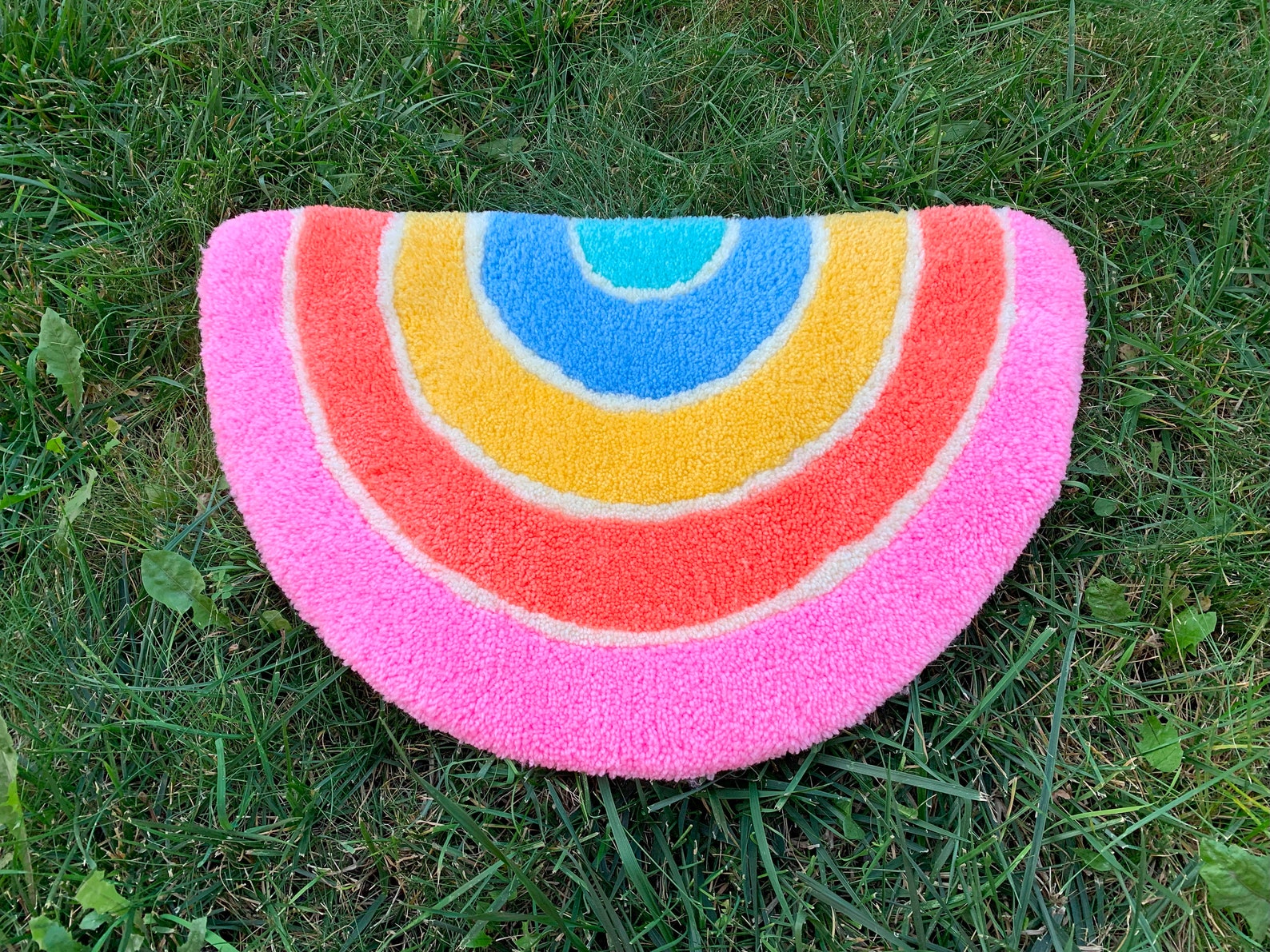Handmade Pastel Rainbow Rug, Cute Hand Tufted Wall Decor, Colorful Home ...