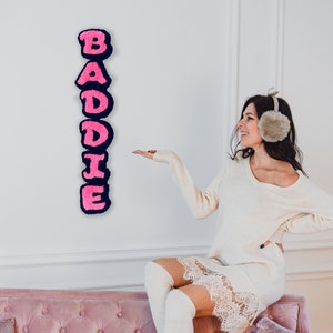 Baddie Tufted Wall Hanging, Aesthetic Girly Home Decor, Punch Needle ...