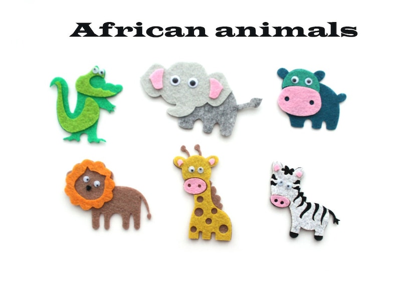 Felt Board Shapes Animals Felt Shapes for Quiet Book Animals | Etsy