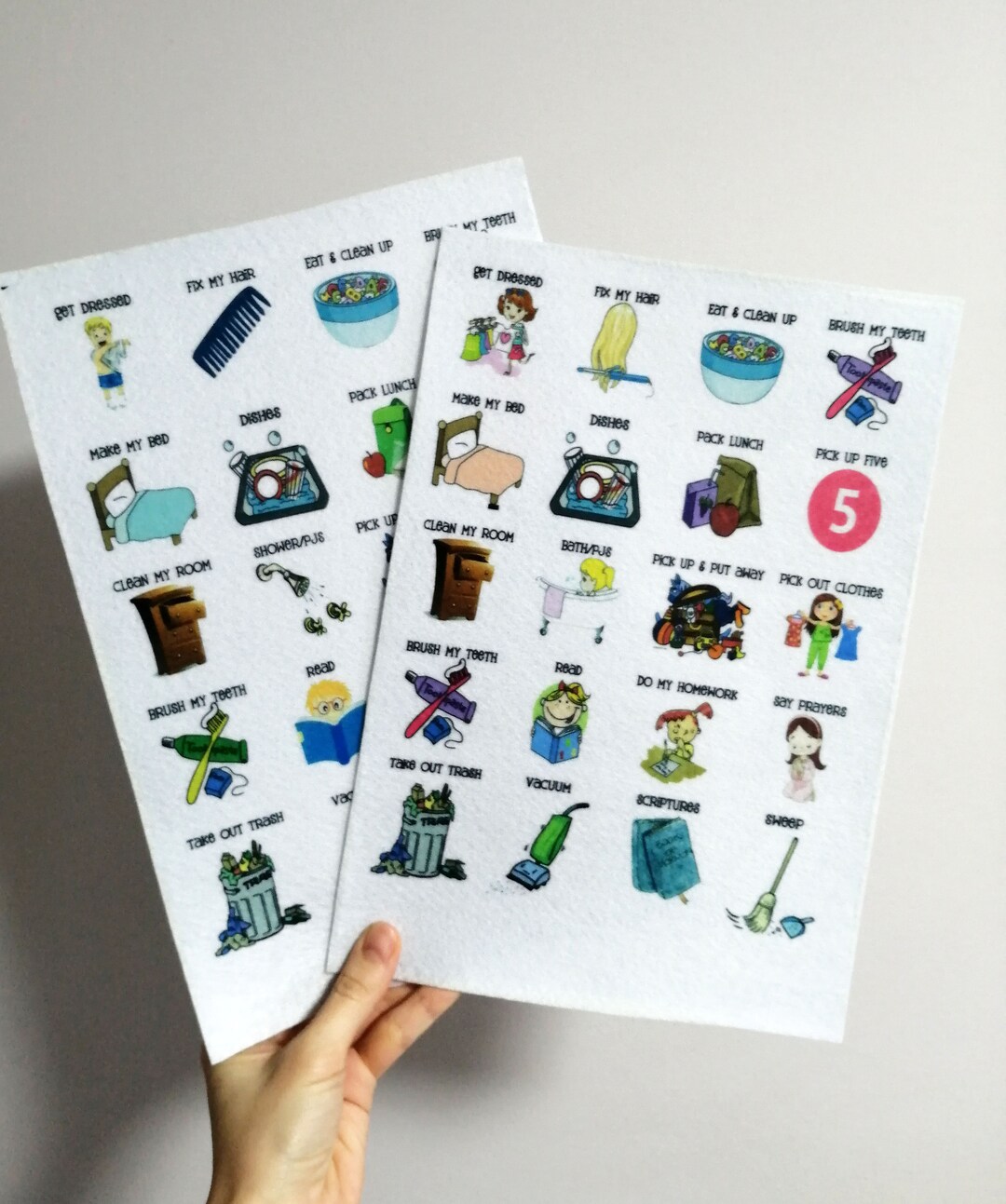 Daily Visual Routine Chart Cards Homeschool Flannel Board - Etsy