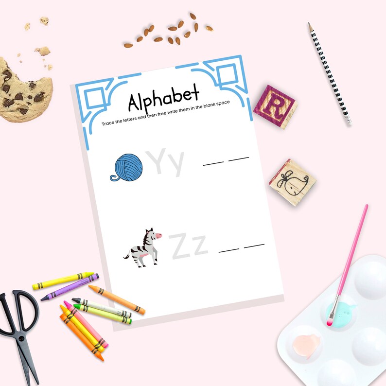 Kids Alphabet Tracing Writing Learning Sheet Capital Lowercase - Etsy