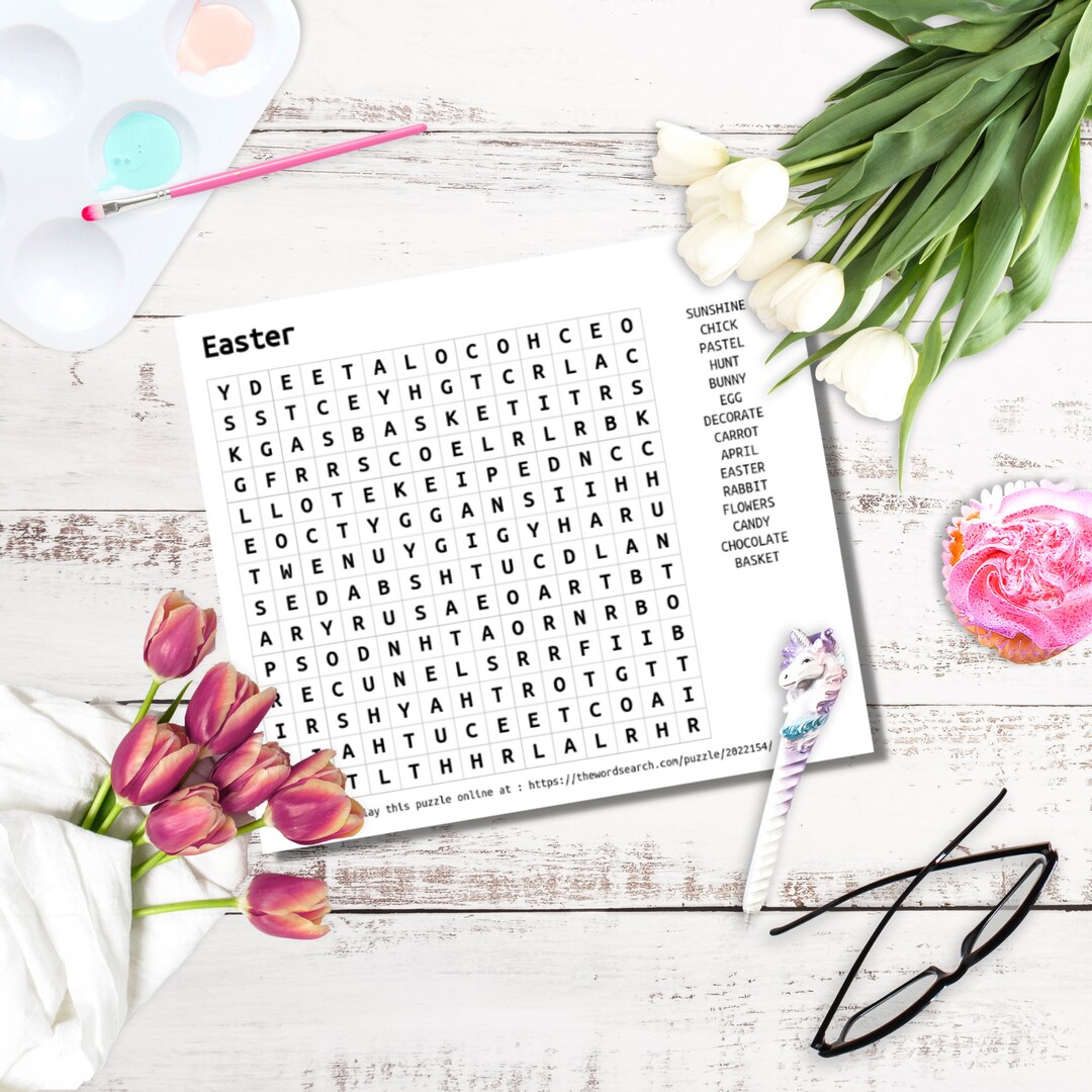 Easter Digital Printable Word Search Fun Holiday Activity, Instant ...