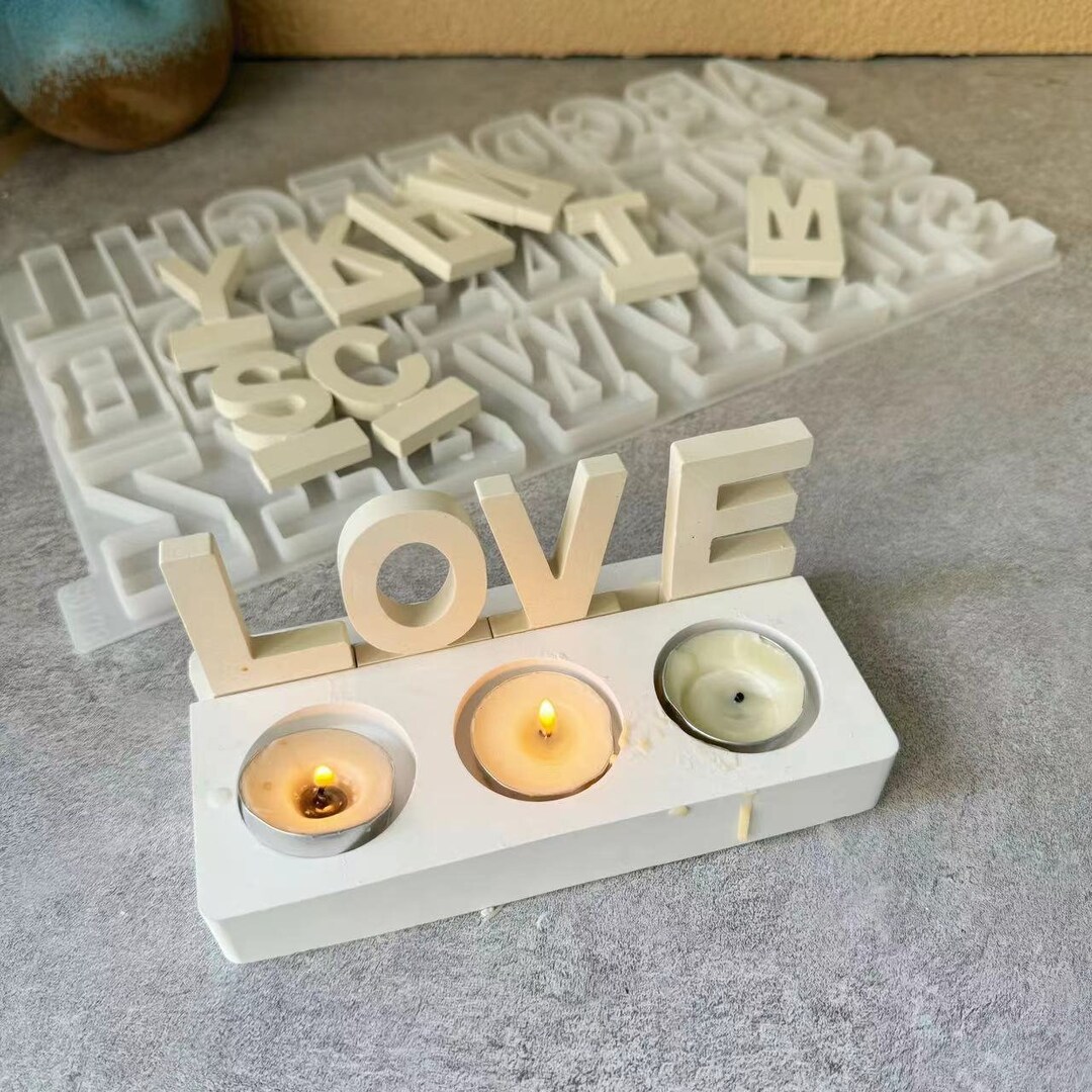 Letter Tealight Candle Holder Mold: Square/round/rectangle Vessel ...