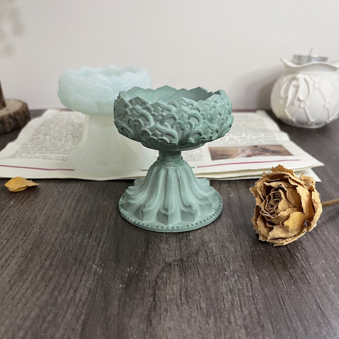 Lotus Candle Vessel Mold Resin/gypsum Craft Plaster Mold - Etsy