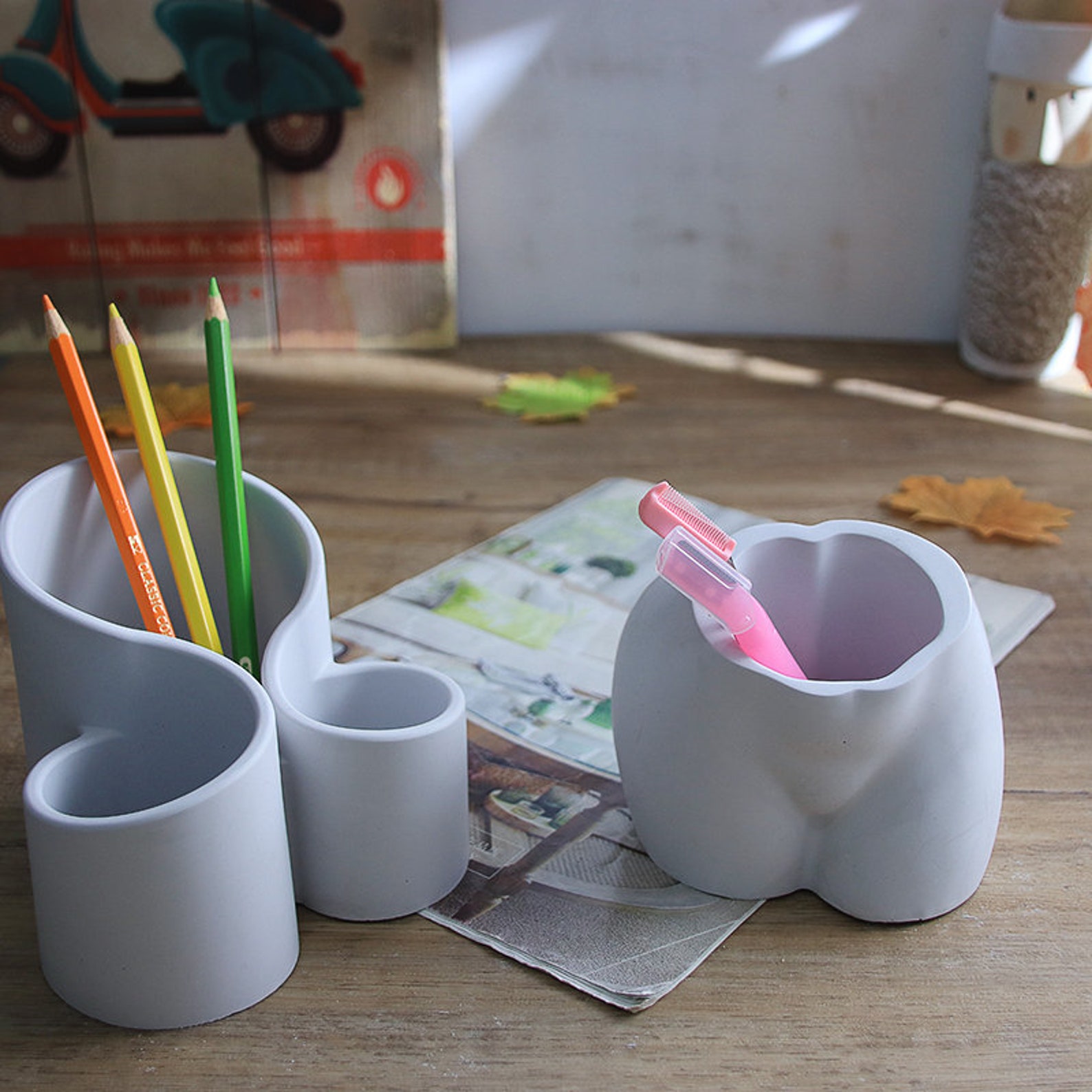 Fist Pen Holder Silicone Mold Concrete Planter Mold Plaster - Etsy