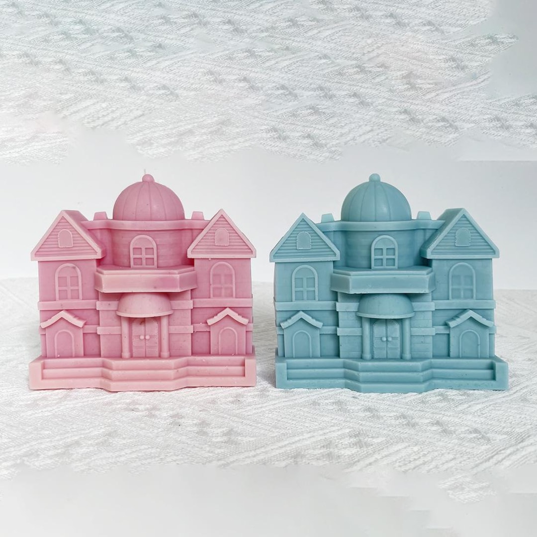 Home House Silicone Mold Castle Candle Mold Aroma Mold Plaster Casting ...