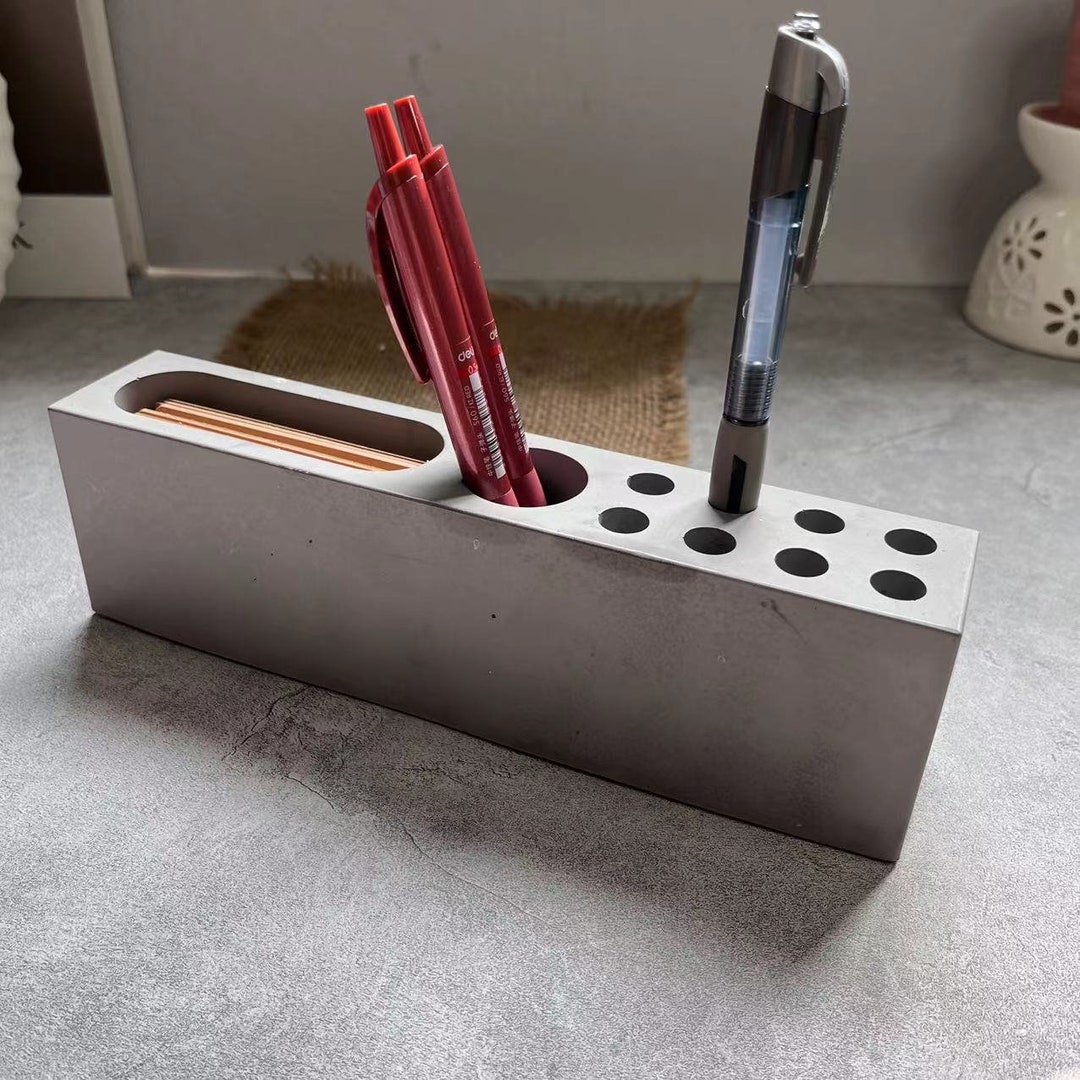 Silicone Casting Mold: Concrete Pen & Business Card Holder - Etsy