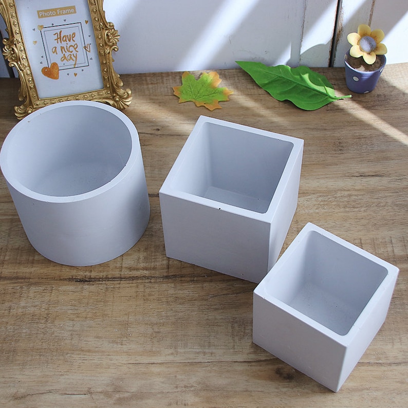 10cm/12cm Square Cylinder Plant Pot Mold With Base Mold - Etsy